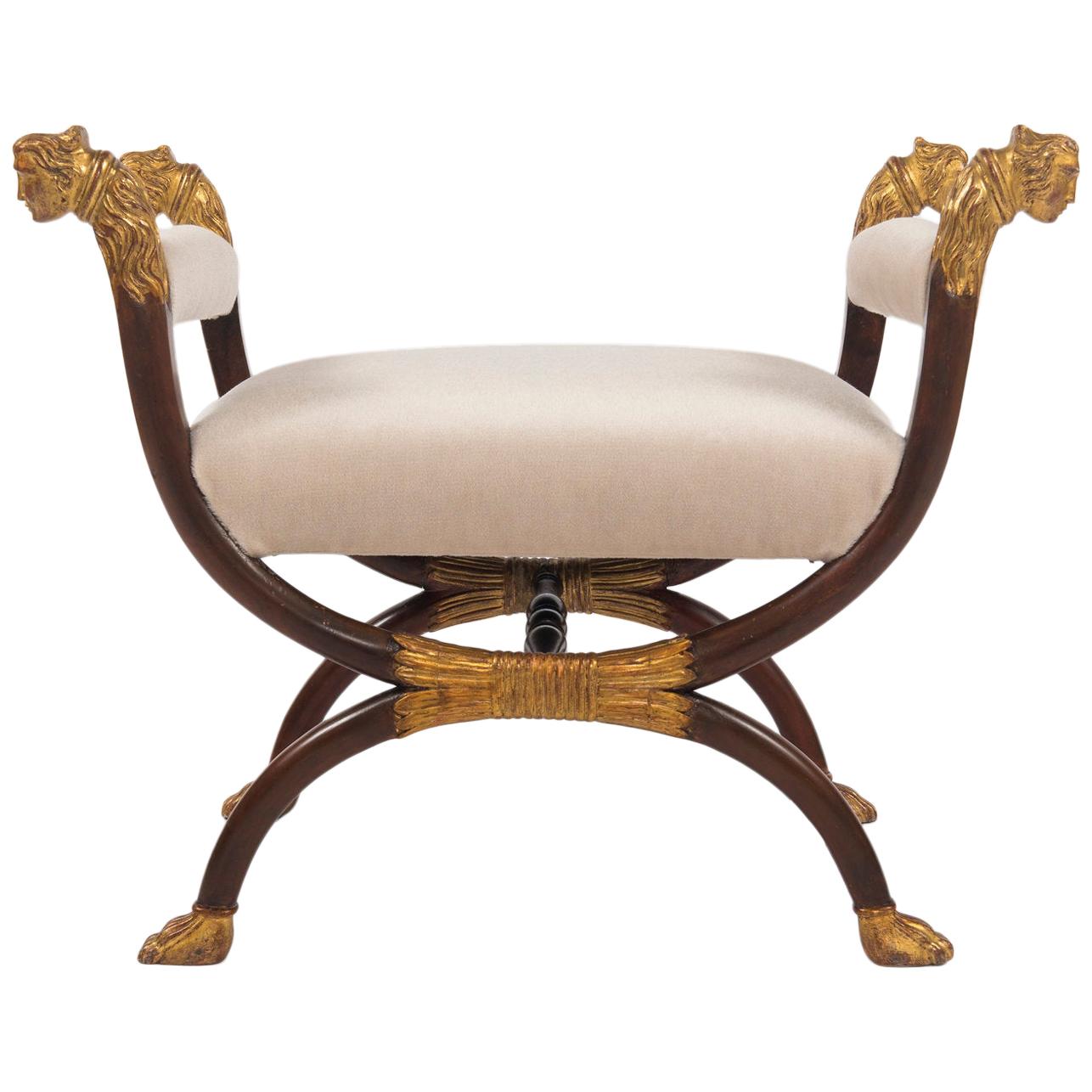 20th Century Empire Style Curule Bench at 1stDibs