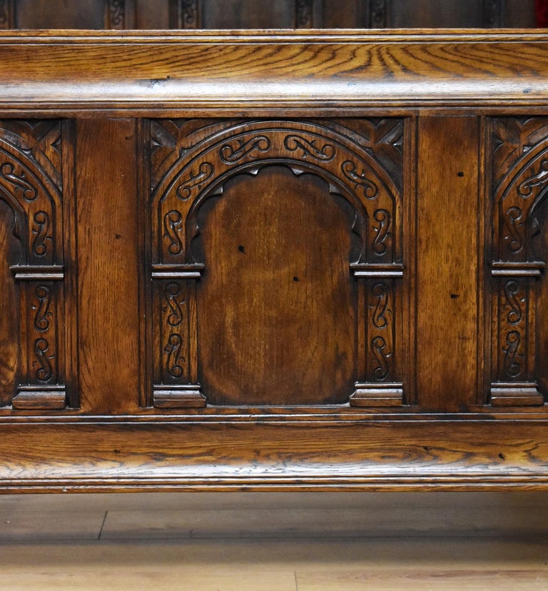 20th Century English Carved Oak Jacobean Style Four Poster Bed at 1stDibs
