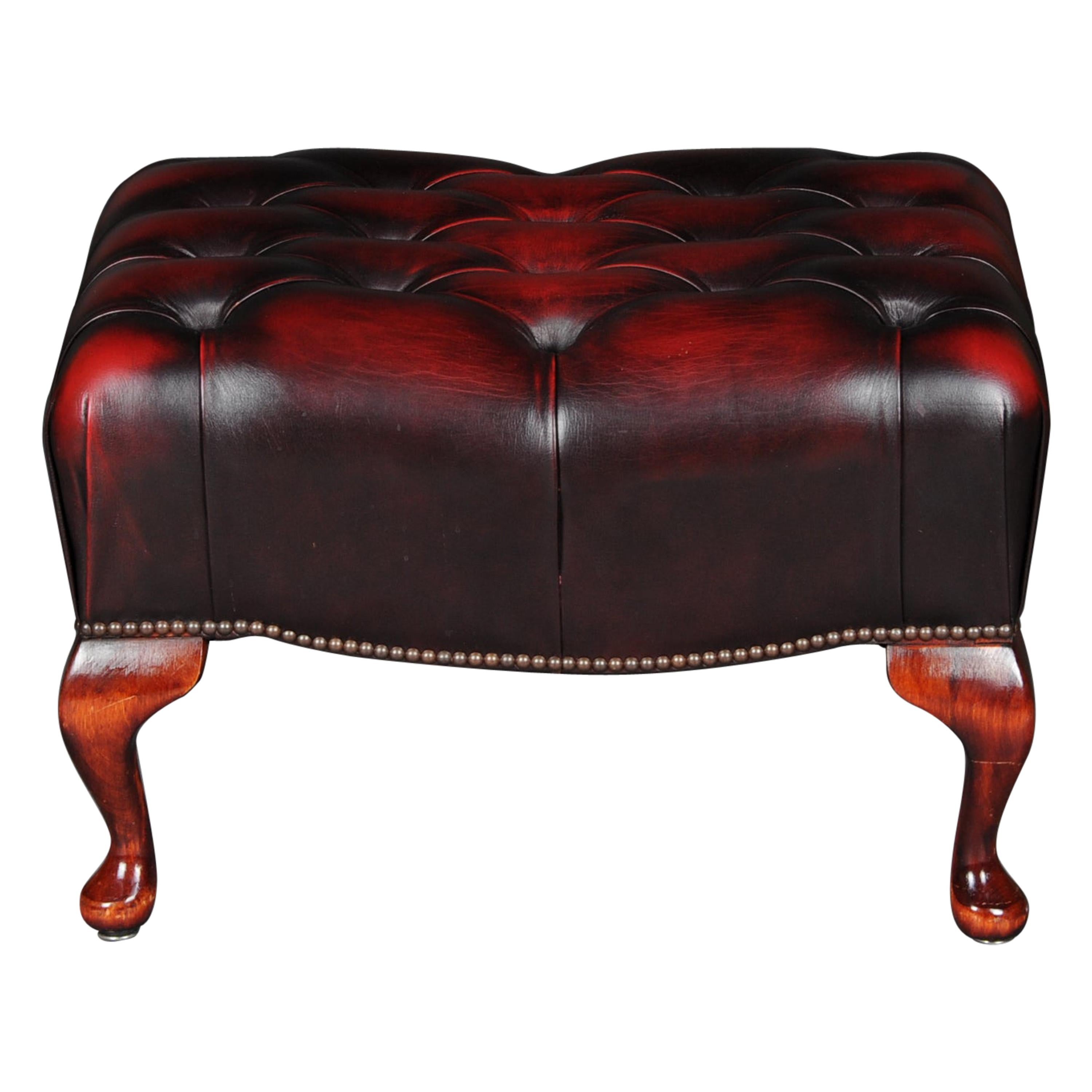 20th Century Original English Chesterfield Leather Stool For Sale at ...