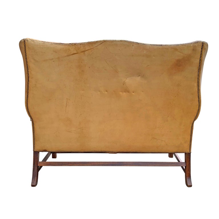 20th Century English Chippendale Style Wingback Settee For Sale at 1stdibs