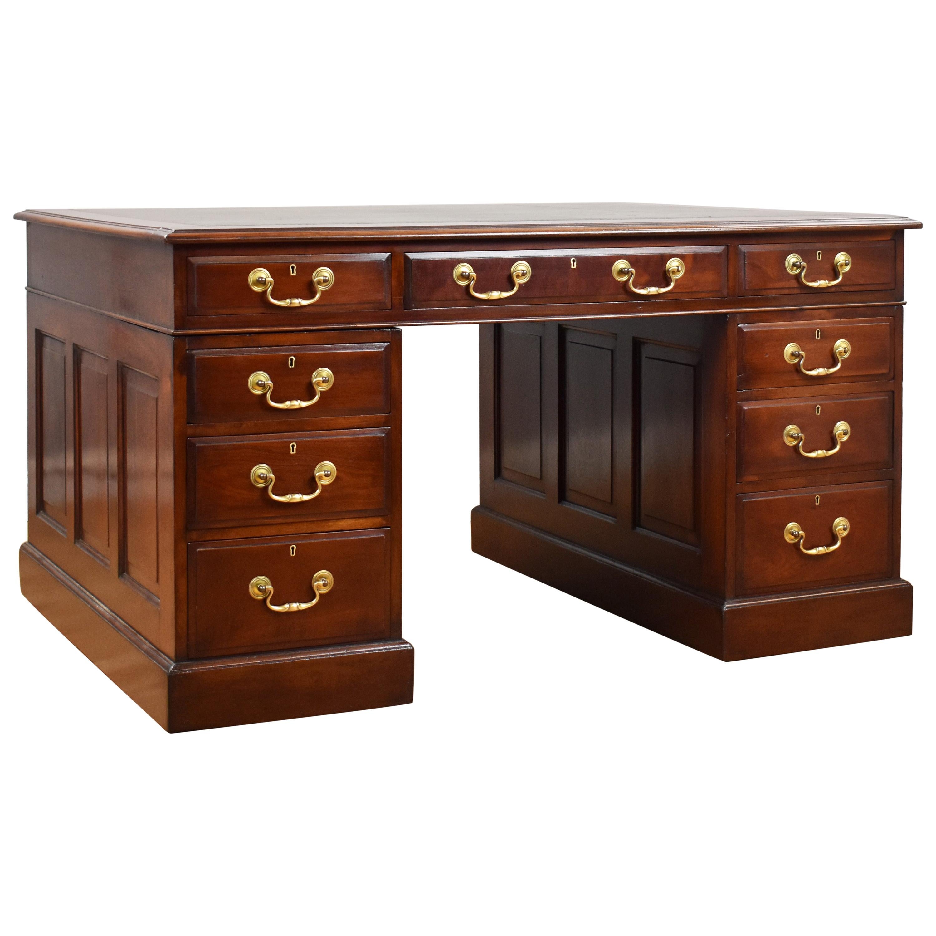 English Edwardian Painted Satinwood Carlton House Desk For Sale at 1stDibs