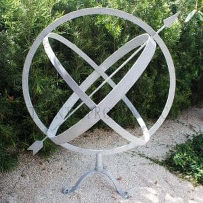 20th Century English Garden Ornament Armillary Sphere in Galvanized ...