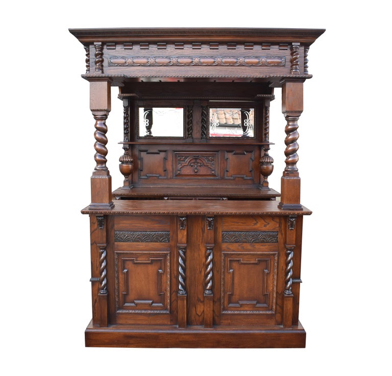 20th Century English Jacobean Style Carved Oak Bar For Sale at 1stDibs ...
