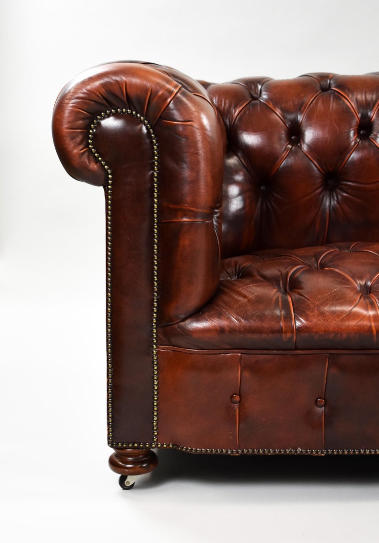 20th Century English Leather Chesterfield Suite at 1stDibs
