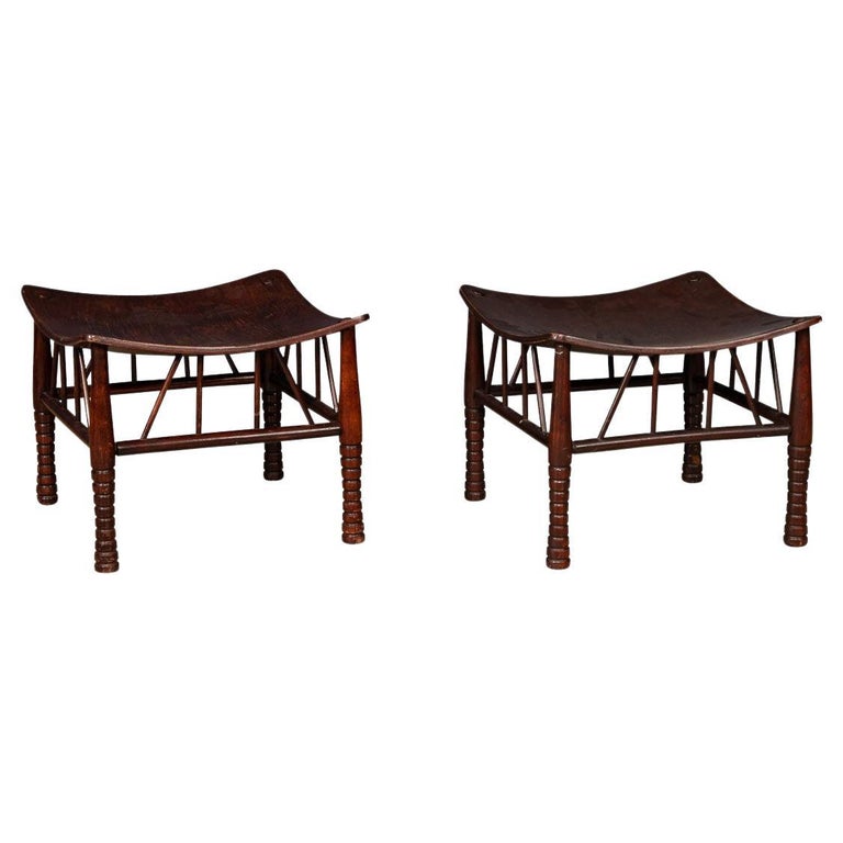 20th Century English Pair of Thebes Stools by Liberty and Co. For Sale ...