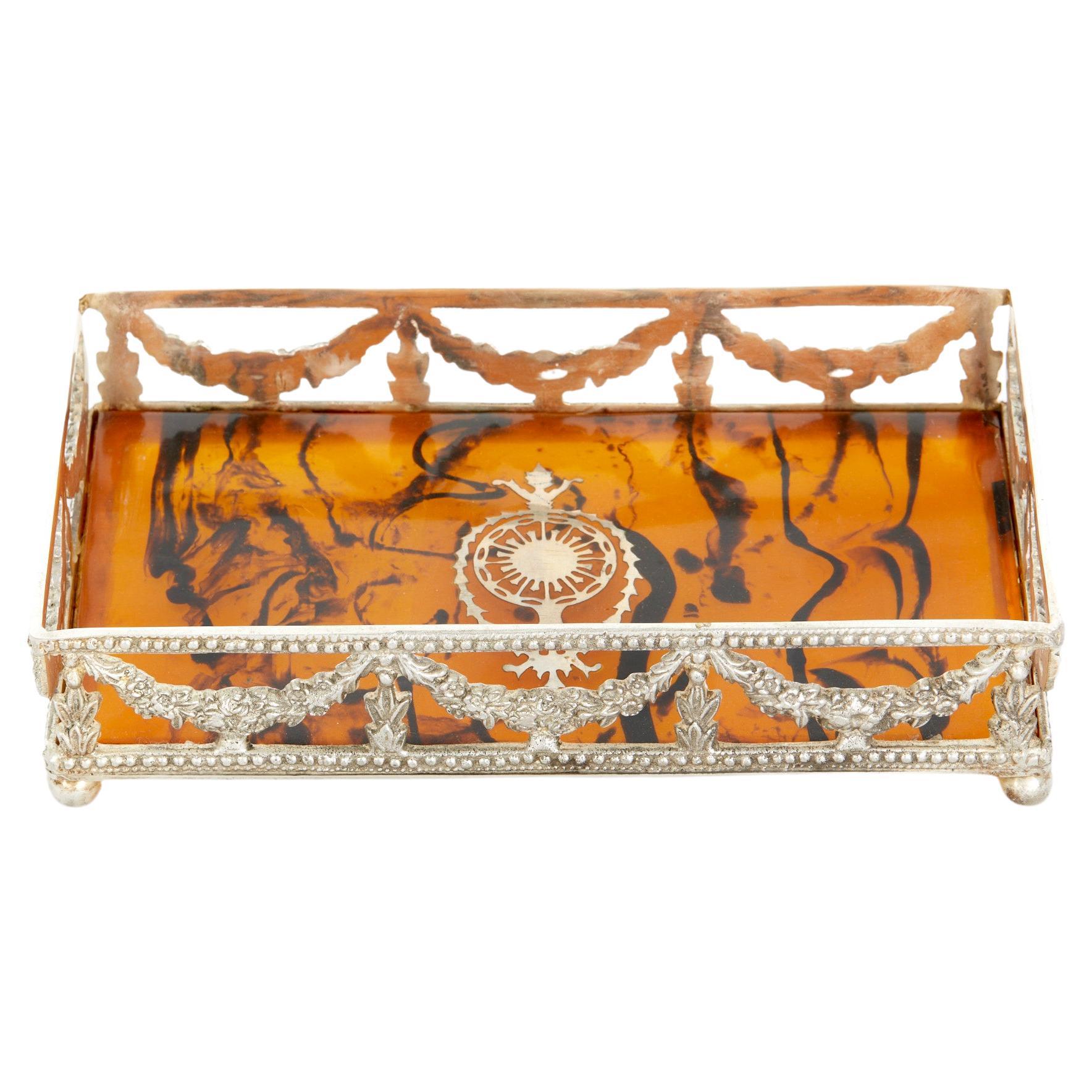 Early 20th C. Tin Tip Tray, Clown and Pig Theme For Sale at 1stDibs