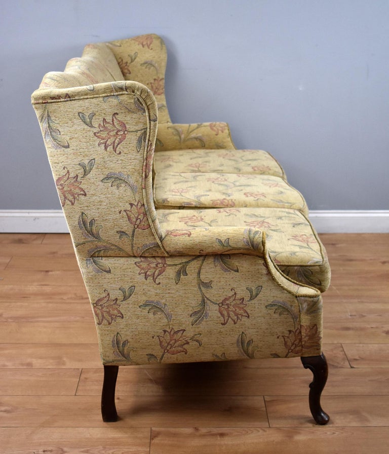 20th Century English Queen Anne Style Wing Back Sofa at 1stDibs