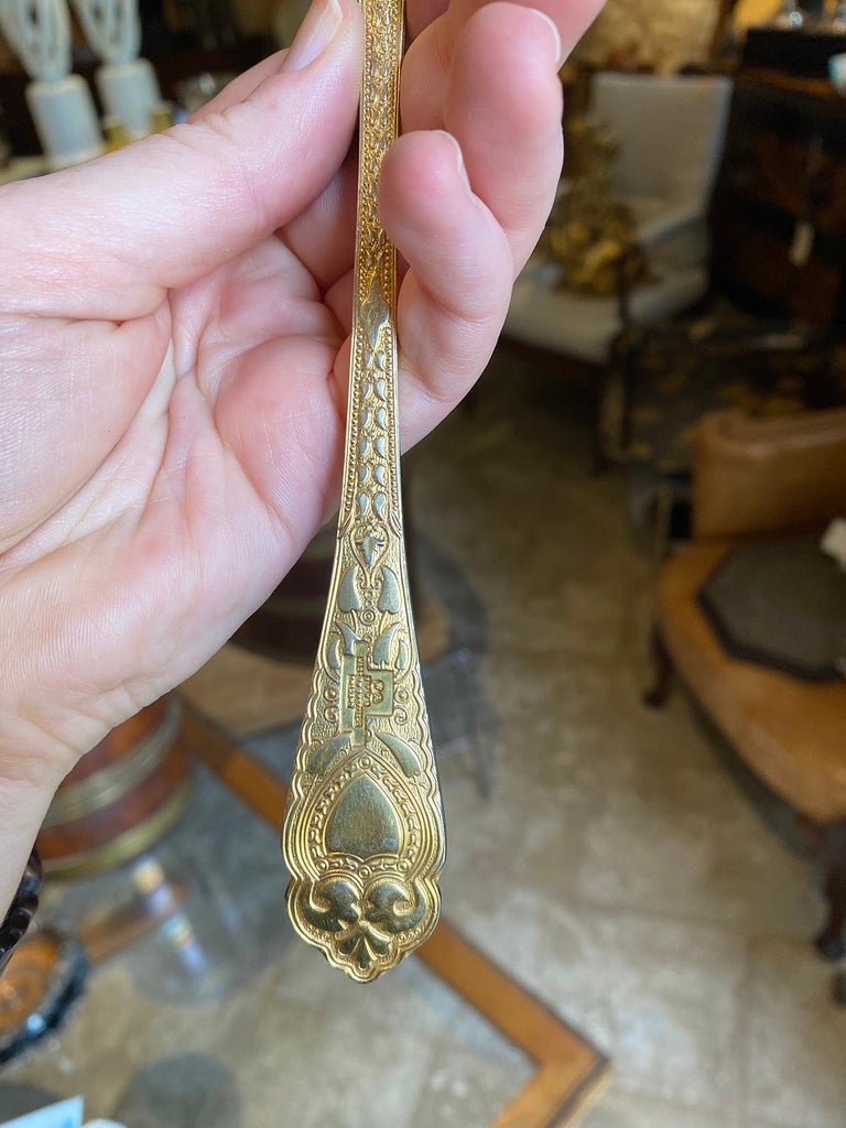 20th Century English Sheffield Gold Spoon, Marked For Sale at 1stDibs