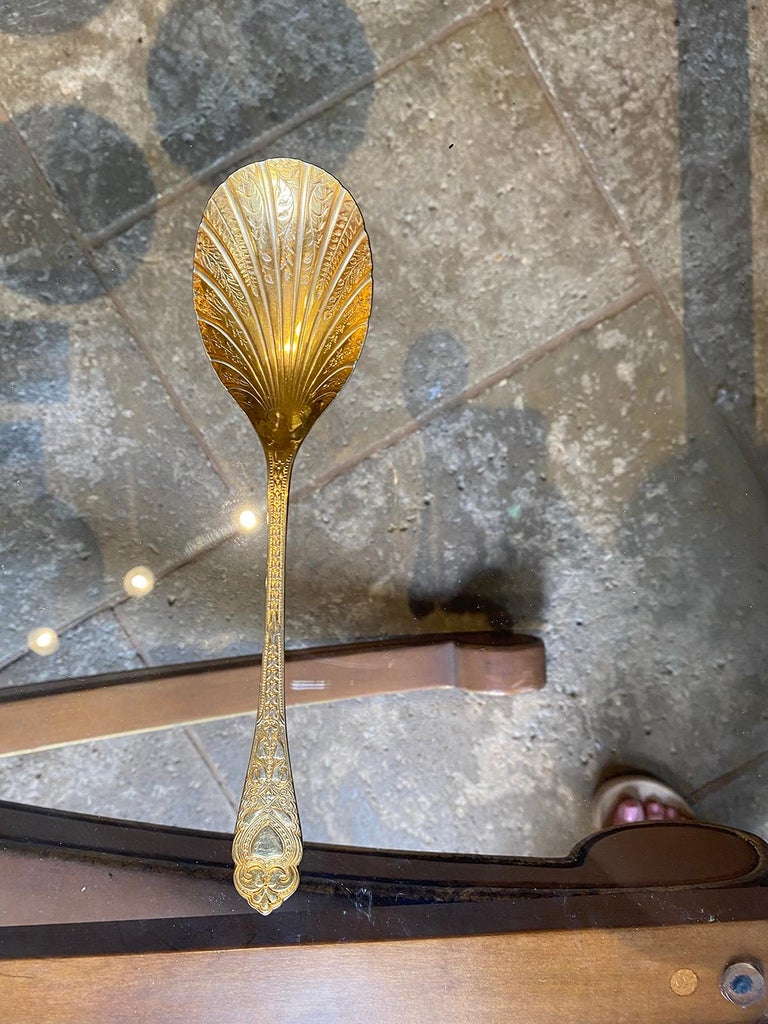20th Century English Sheffield Gold Spoon, Marked For Sale at 1stDibs