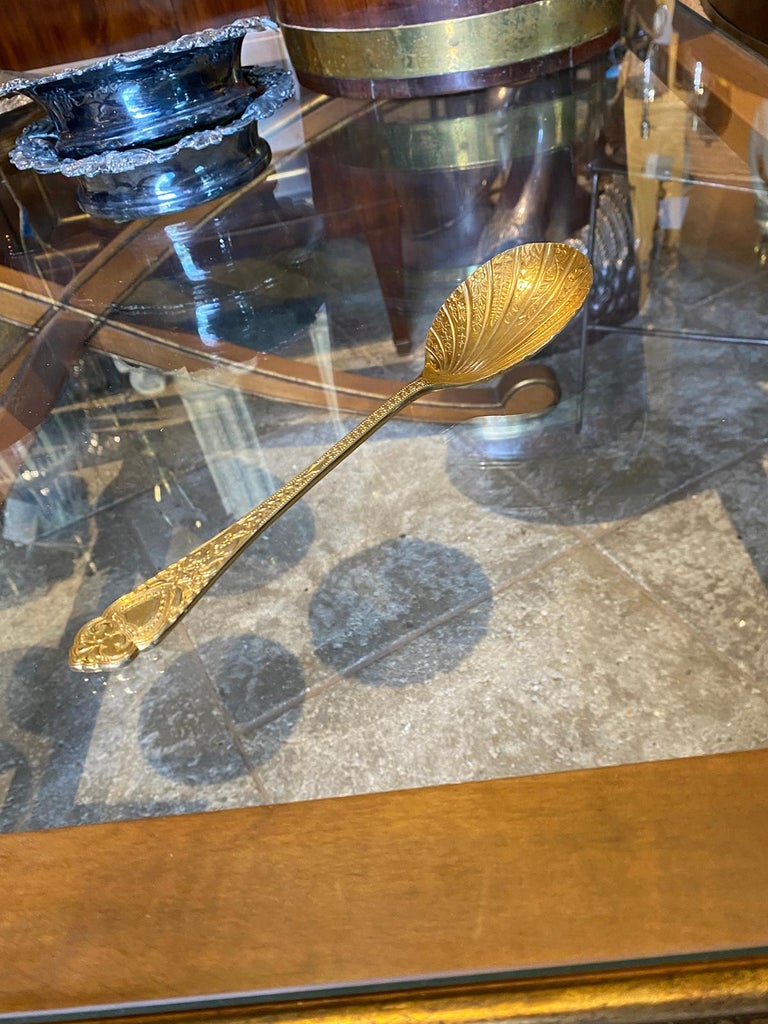 20th Century English Sheffield Gold Spoon, Marked For Sale at 1stDibs