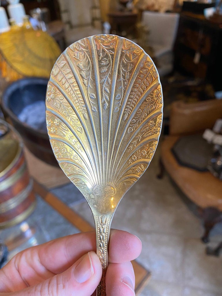 20th Century English Sheffield Gold Spoon, Marked For Sale at 1stDibs