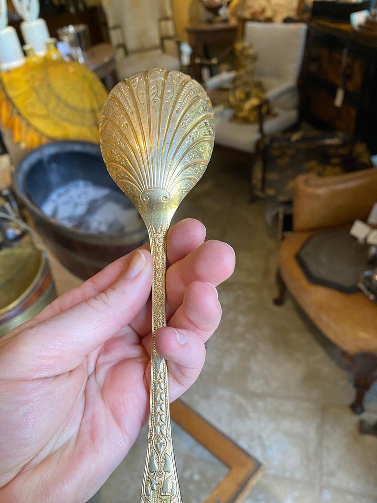 20th Century English Sheffield Gold Spoon, Marked For Sale at 1stDibs