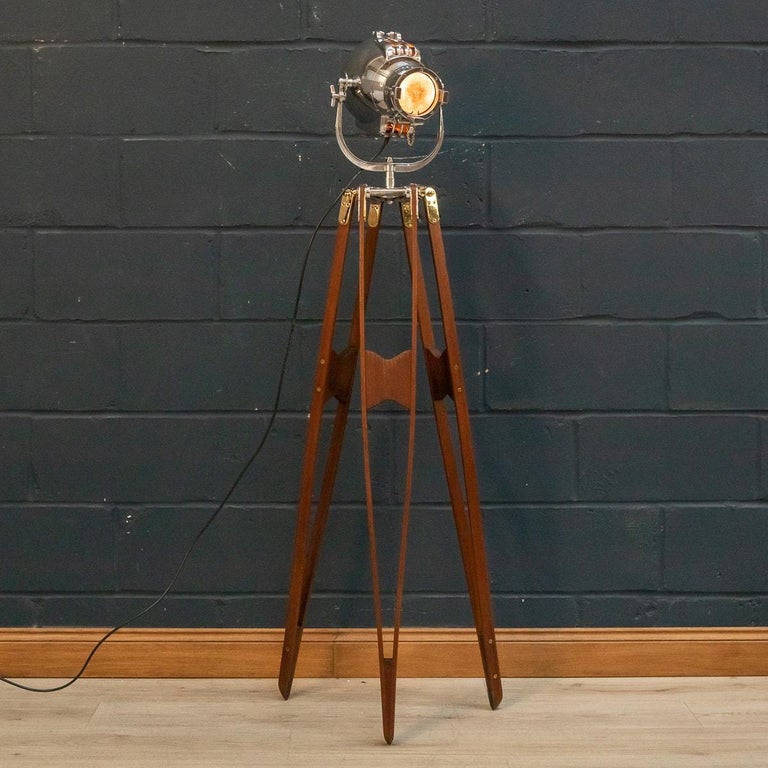20th Century English "Strand Electric" Theatre Lamp on a Tripod Stand ...