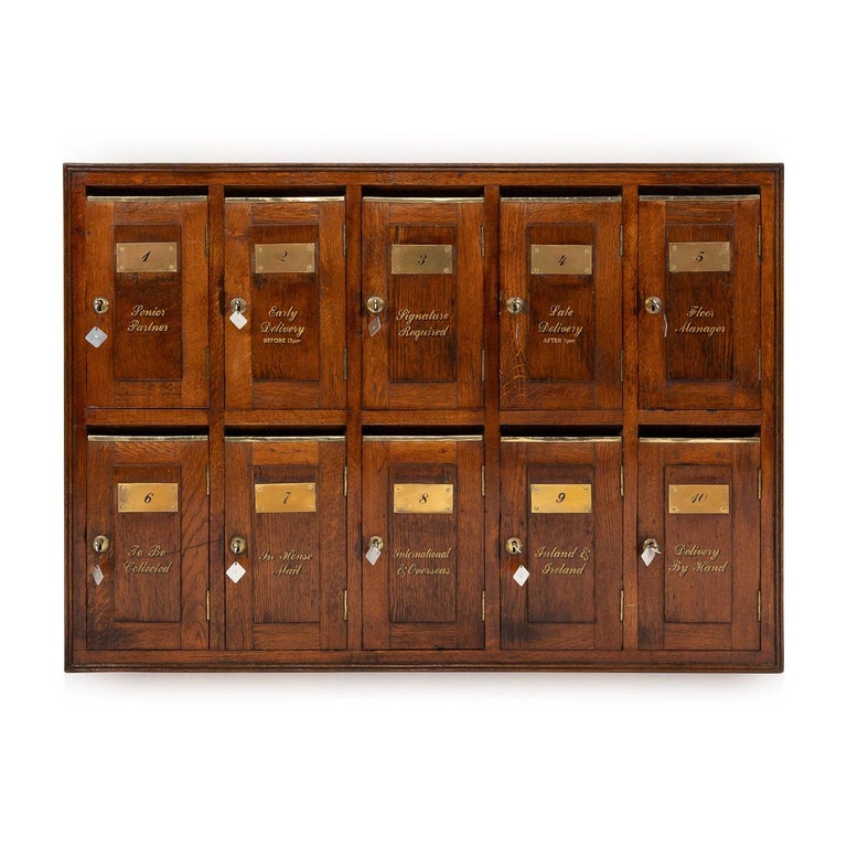 20th Century English Wall Mounted Oak Indoor Post Box, circa 1930 at ...