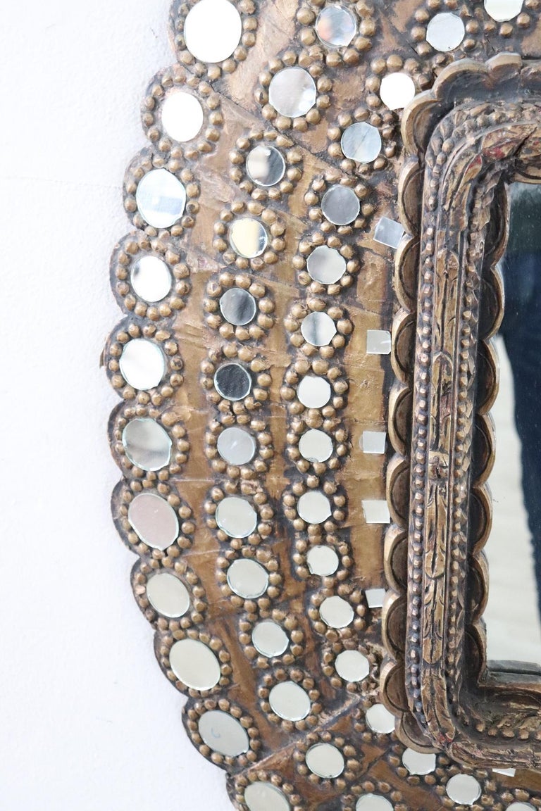 20th Century Ethnic Design Wood Wall Mirror at 1stDibs