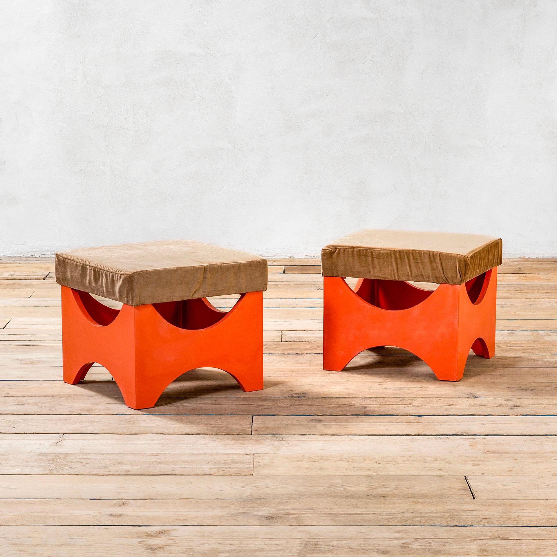 20th Century Ettore Sottsass Pair of Ottomans Mod Dado T29 for Poltronova, 1960s at 1stDibs