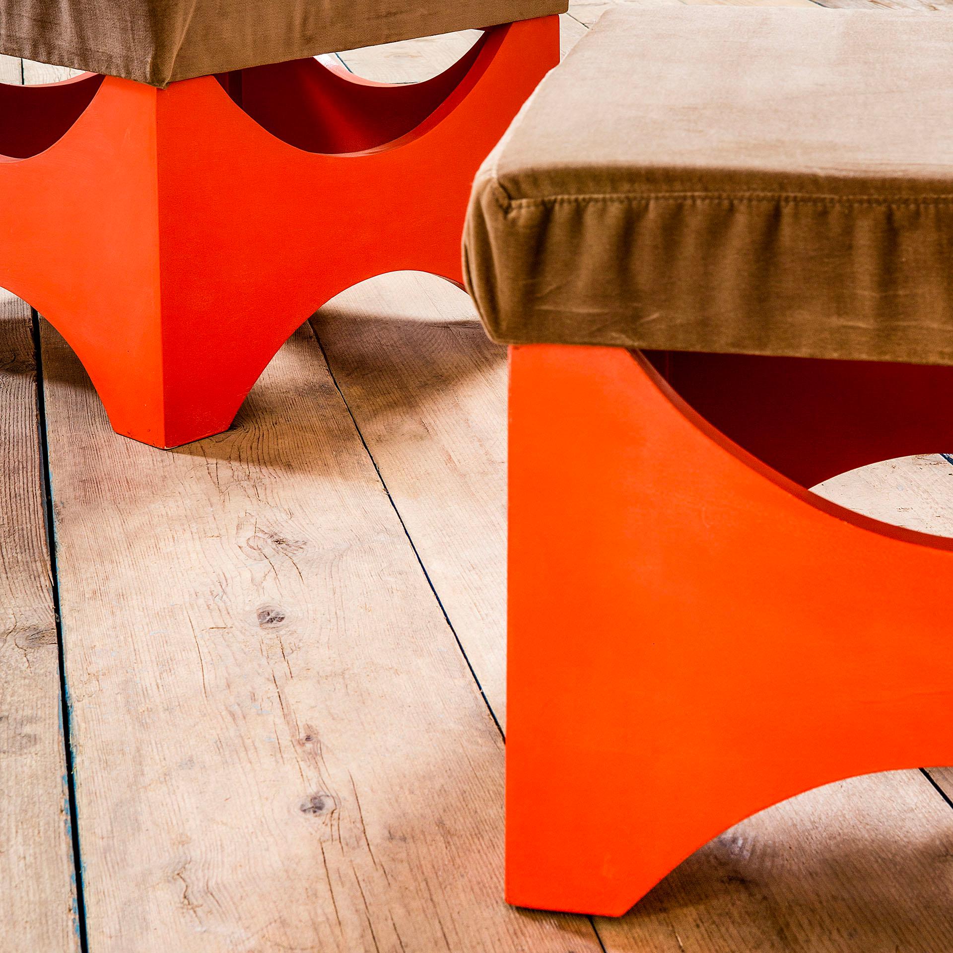 20th Century Ettore Sottsass Pair of Ottomans Mod Dado T29 for Poltronova, 1960s at 1stDibs