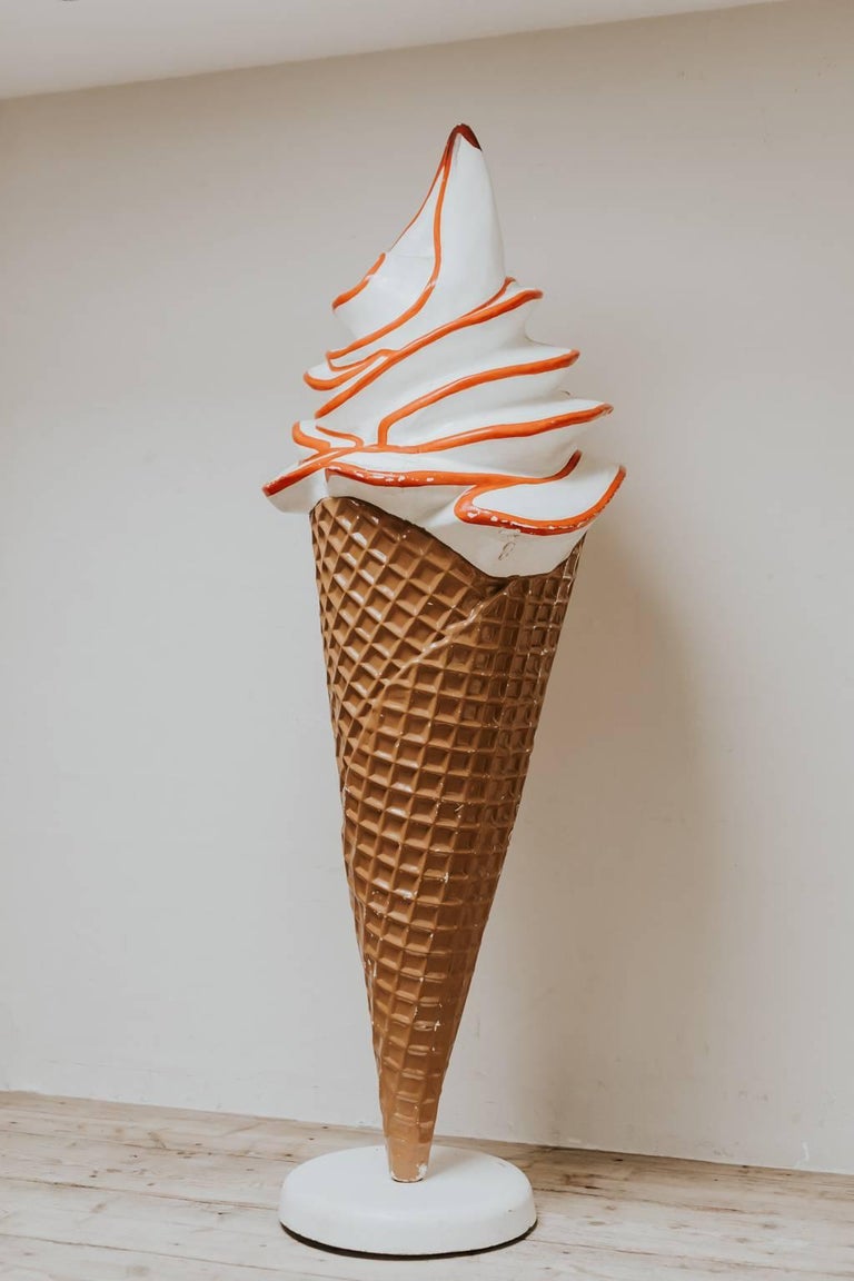 20th Century Extra Large Softice Publicity Sign and Its Base at 1stdibs