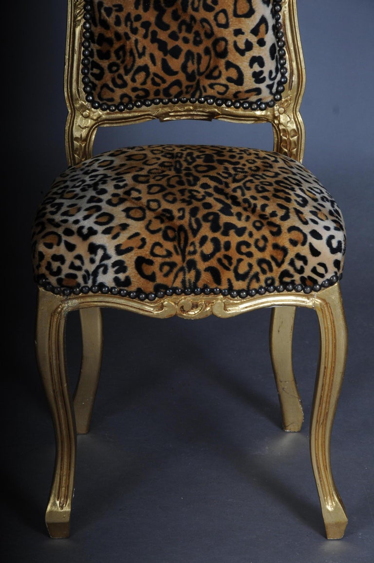 20th Century Fancy Chair in Louis XV Style, Velvet Leopard For Sale at ...