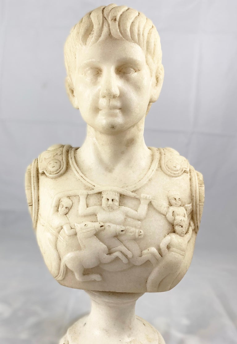 20th Century Fine White Marble Bust Of A Roman General For Sale at 1stDibs
