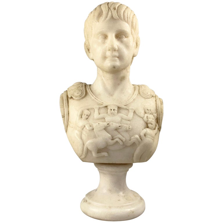 20th Century Fine White Marble Bust Of A Roman General For Sale at 1stDibs