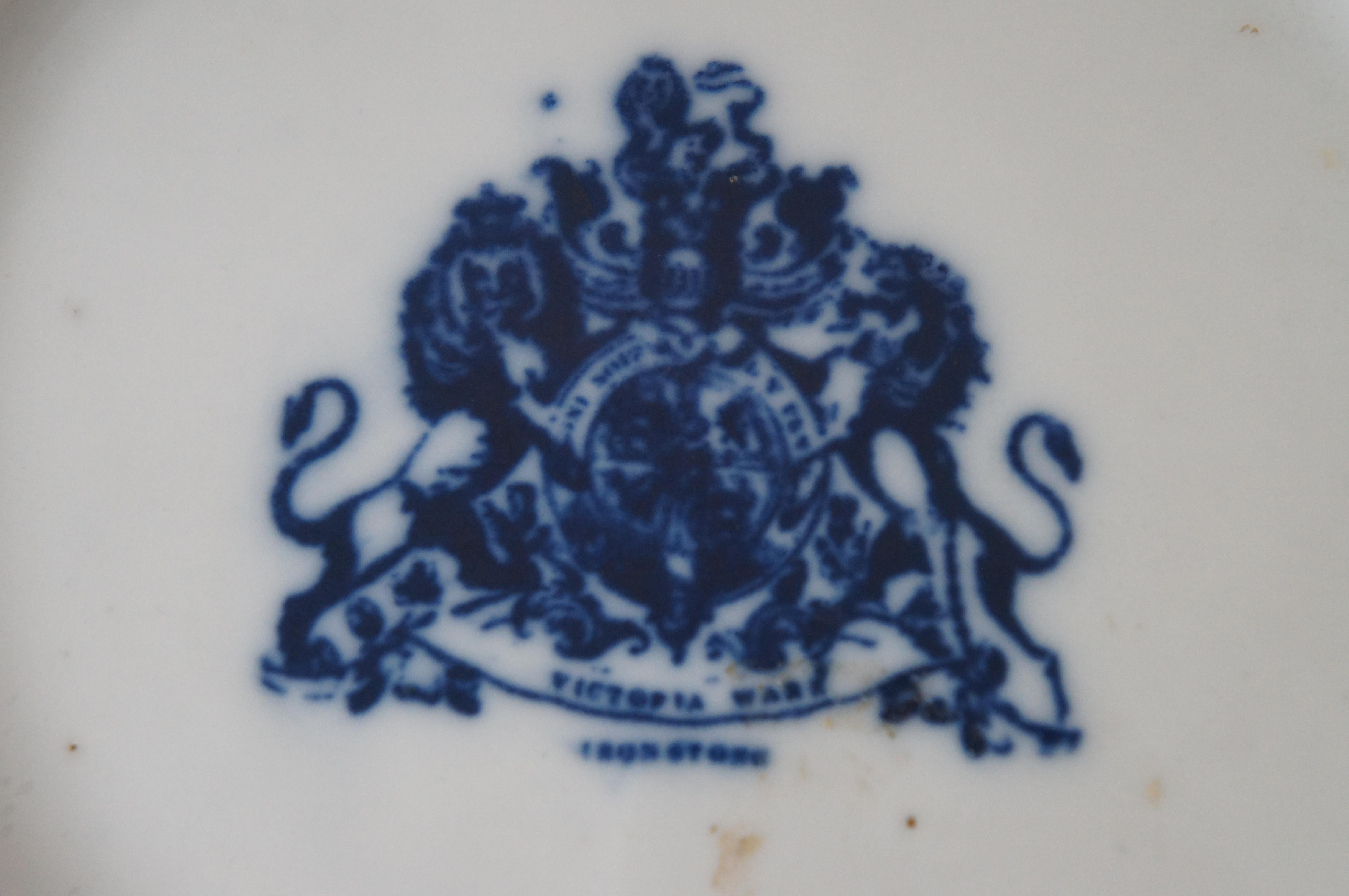 20th Century Flow Blue Victoria Ware Ironstone Bowl and Shallow ...