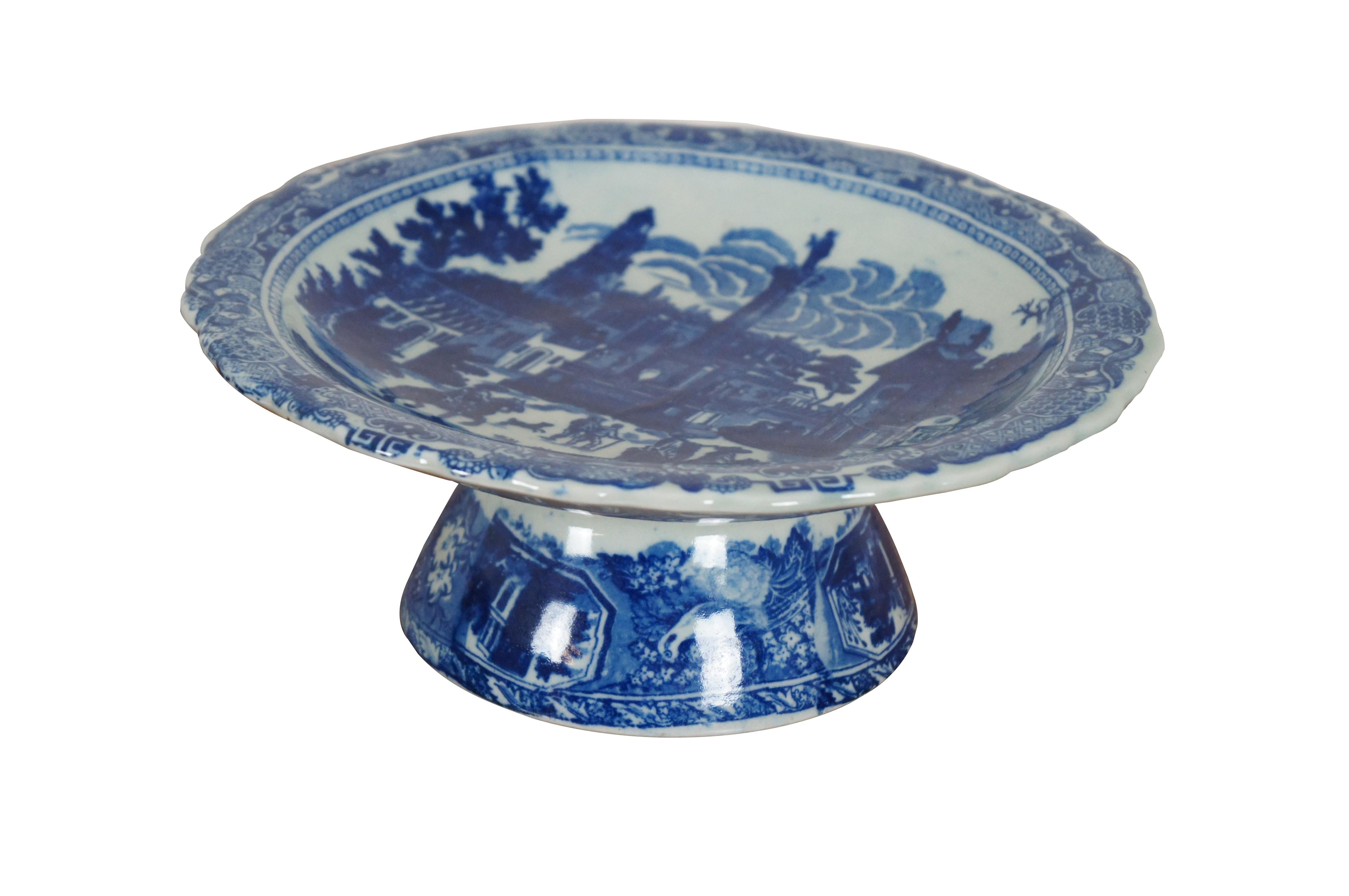 20th Century Flow Blue Victoria Ware Ironstone Bowl and Shallow ...