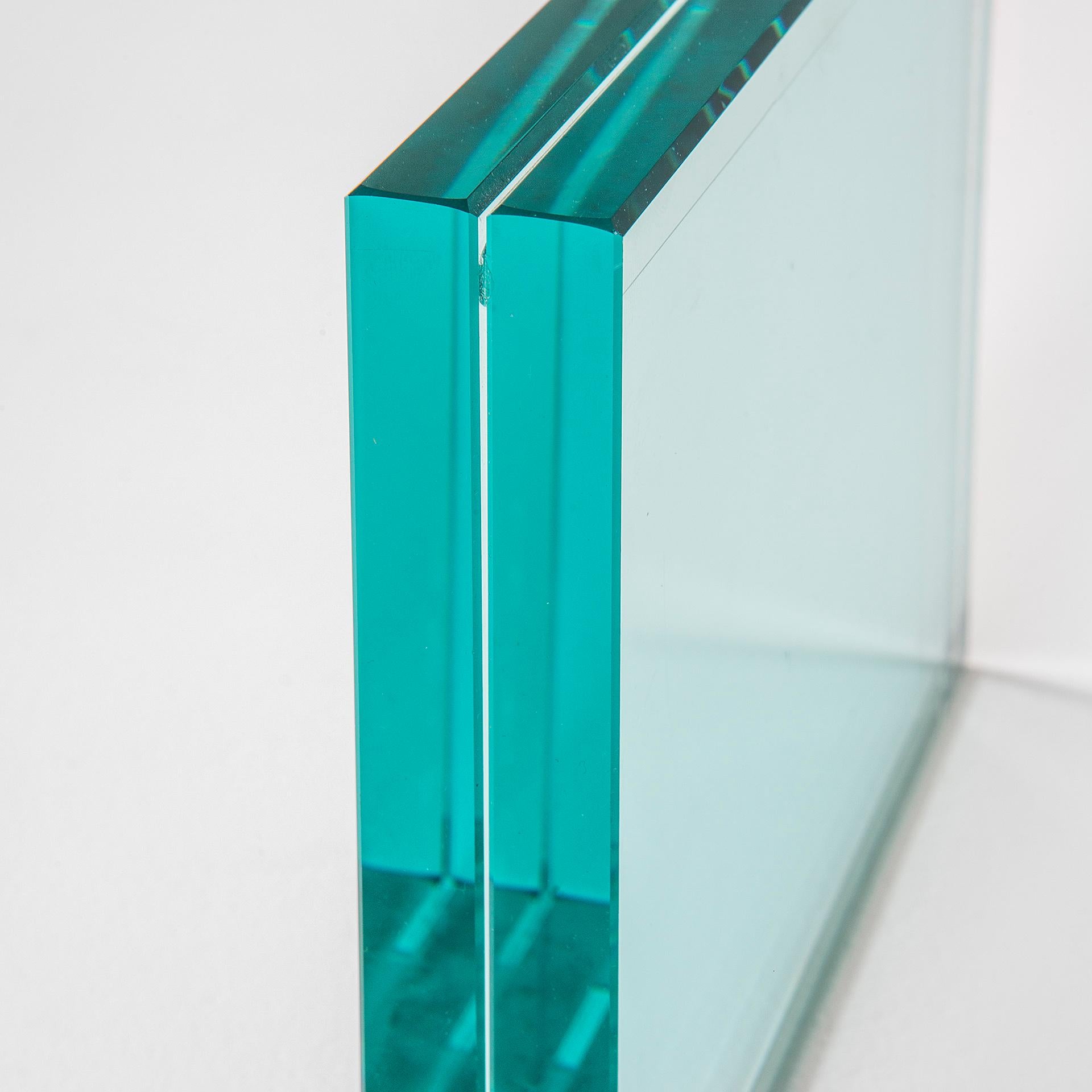 20th Century Fontana Art Picture Frame entirely in Ground Glass '60s ...