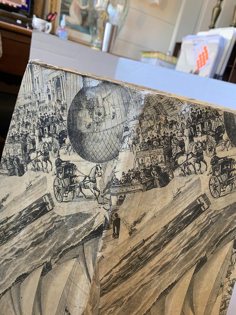 20th Century Balloon Paper Decoupage Octagonal Table For Sale at 1stDibs