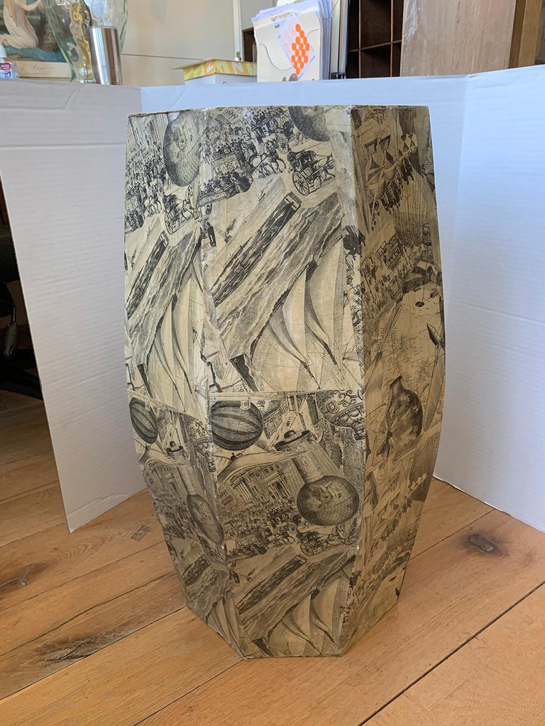 20th Century Balloon Paper Decoupage Octagonal Table For Sale at 1stDibs