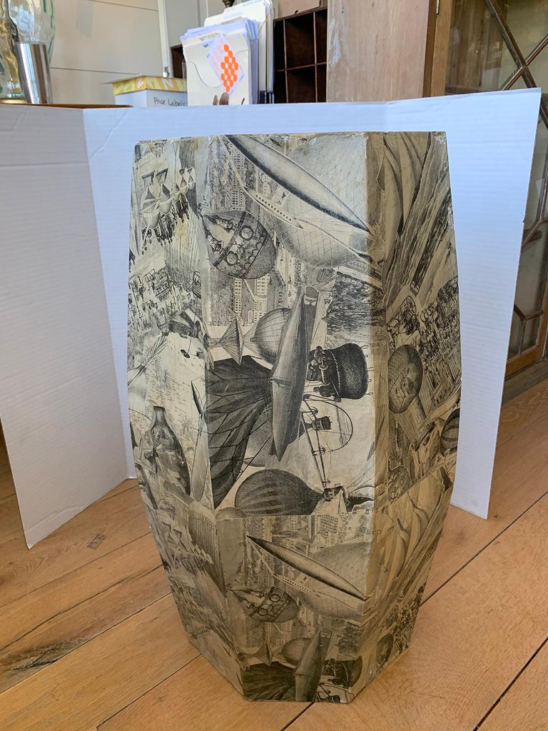 20th Century Balloon Paper Decoupage Octagonal Table For Sale at 1stDibs