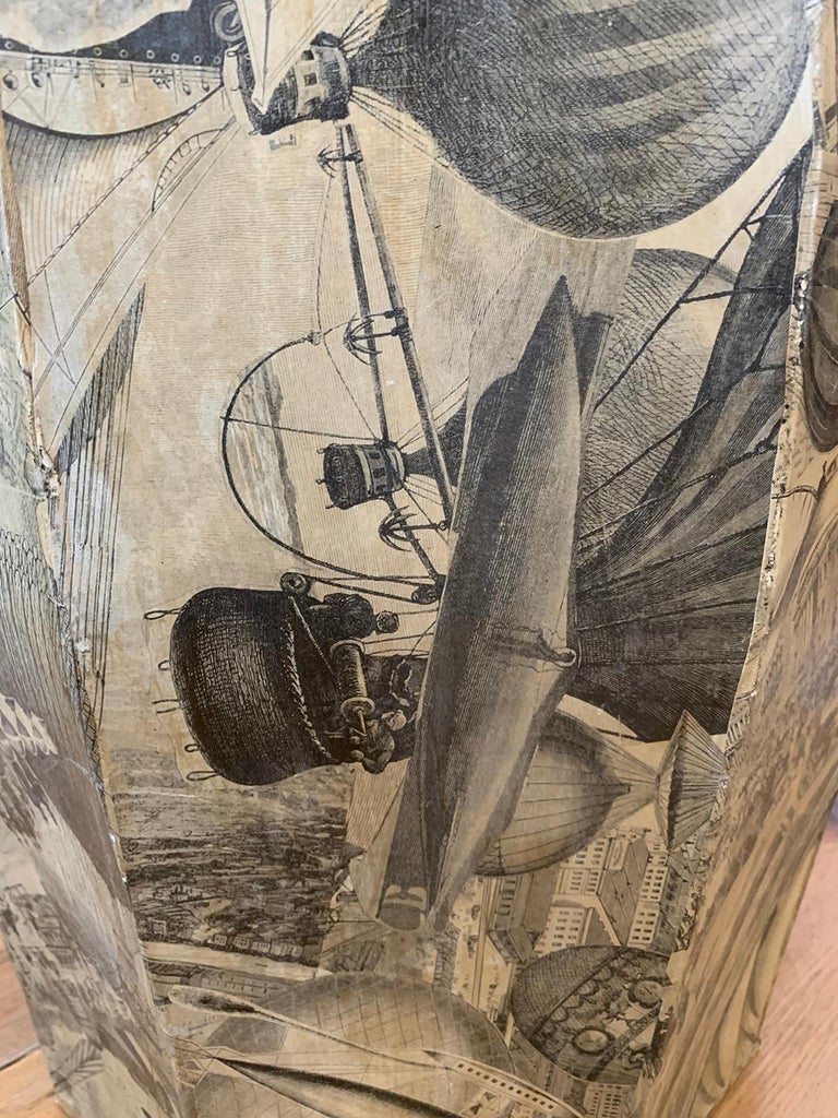 20th Century Balloon Paper Decoupage Octagonal Table For Sale at 1stDibs