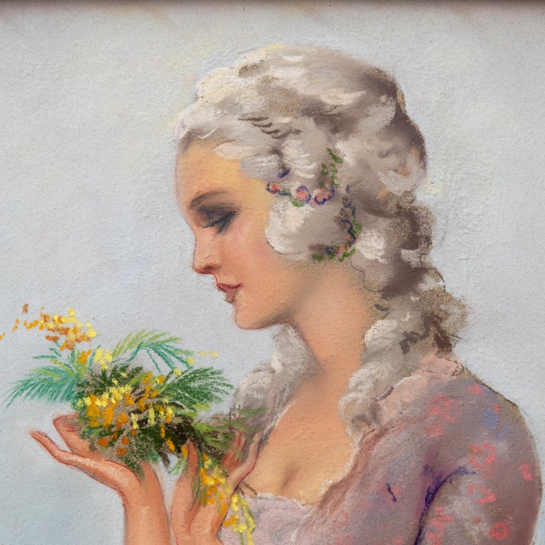 Modern Framed Italian Portrait by Tito Corbella For Sale at 1stDibs