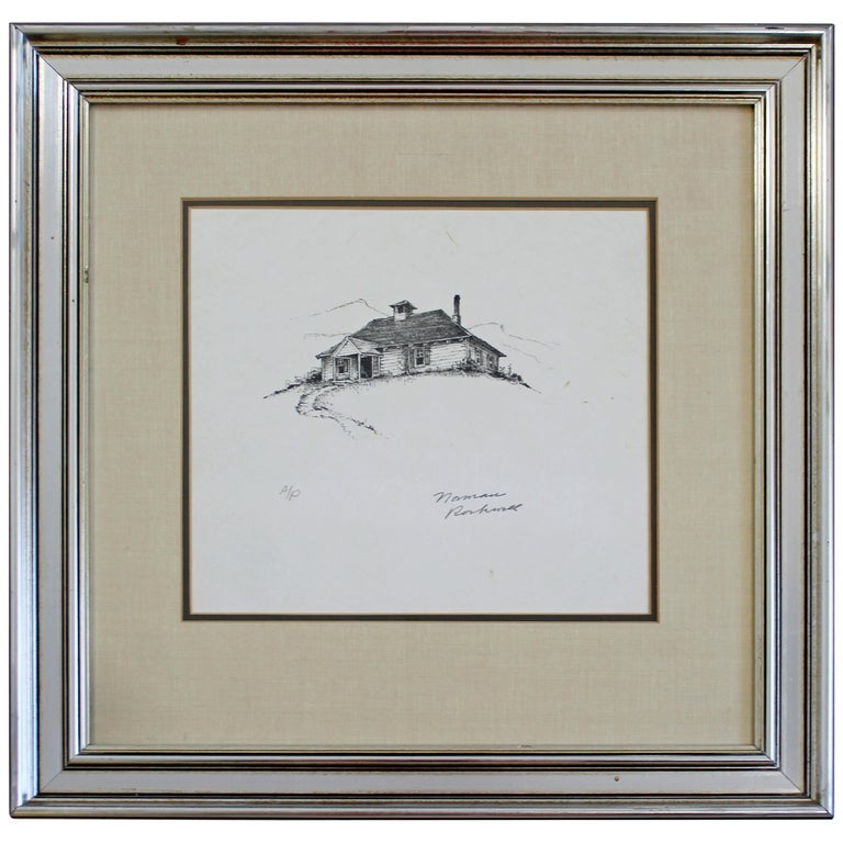 20th Century Framed Modern Illustration A.P. Litho Signed Norman ...