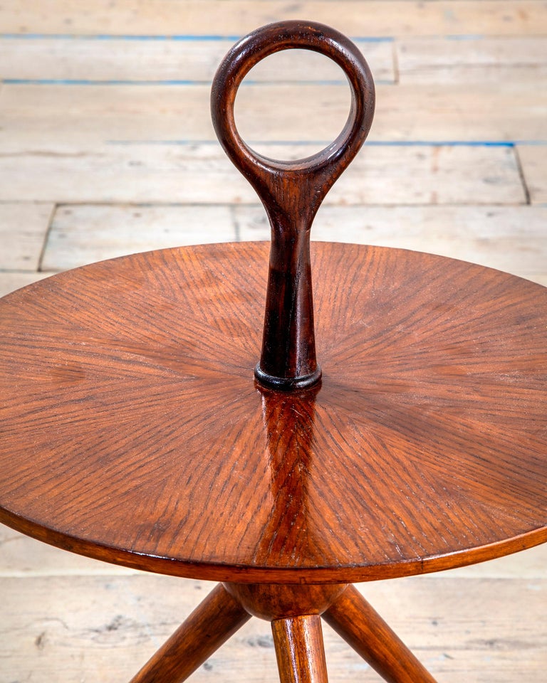 20th Century Franco Buzzi Side Table in Wood with Hand Grip for Bazzani ...
