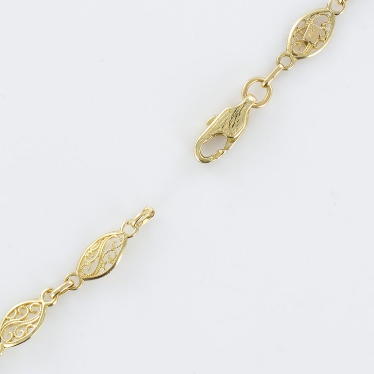 20th Century French 18 Karat Yellow Gold Filigree Shuttle Chain ...