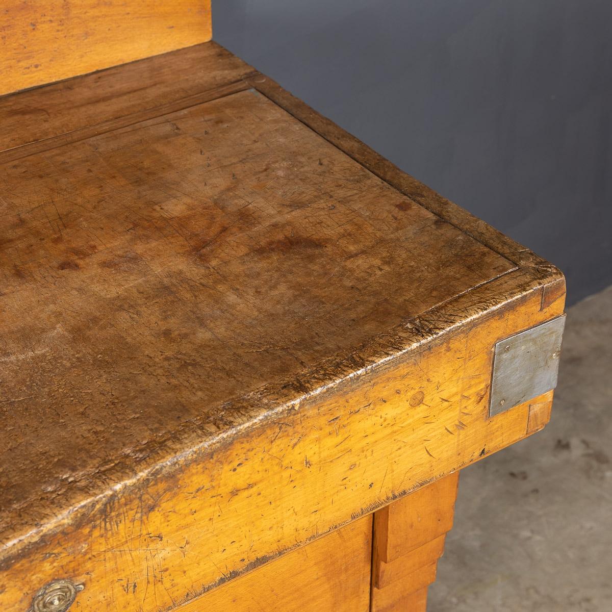 20th Century French Art Deco Solid Hornbeam Butchers Block, C.1920 at ...