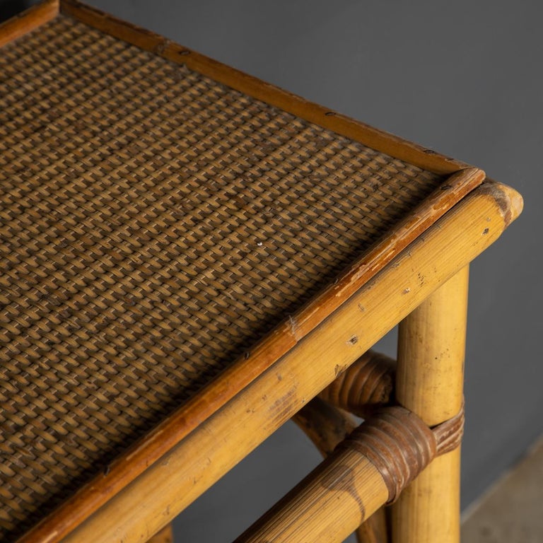 20th Century French Bamboo Rattan Console, c.1970 at 1stDibs