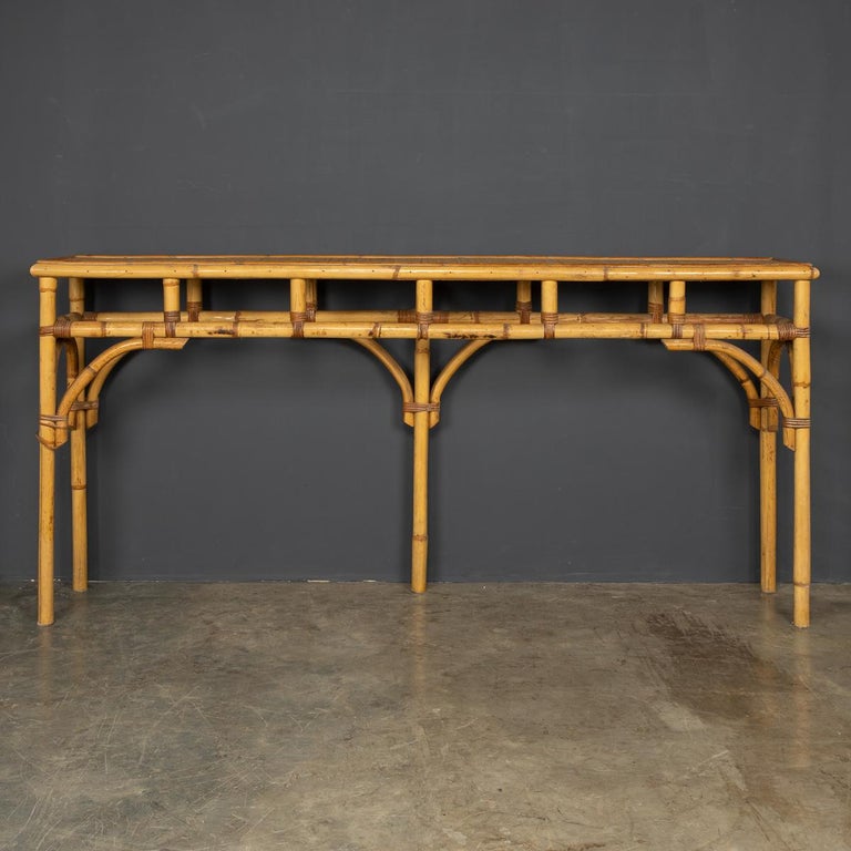 20th Century French Bamboo Rattan Console, c.1970 at 1stDibs