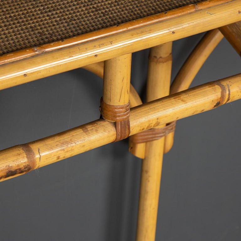 20th Century French Bamboo Rattan Console, c.1970 at 1stDibs