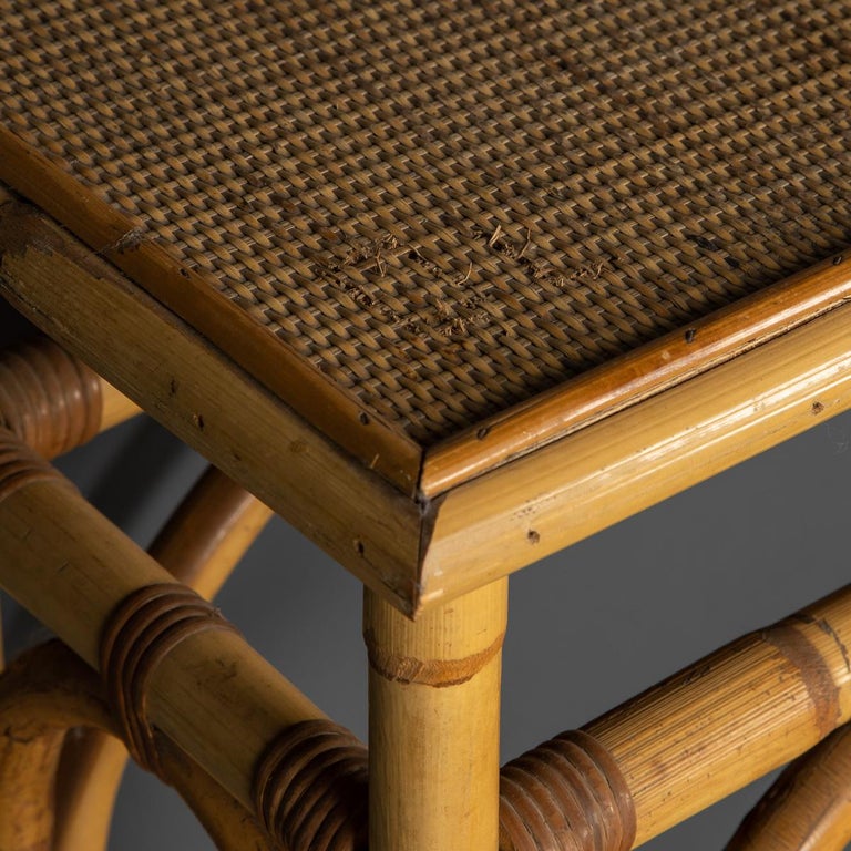 20th Century French Bamboo Rattan Console, c.1970 at 1stDibs
