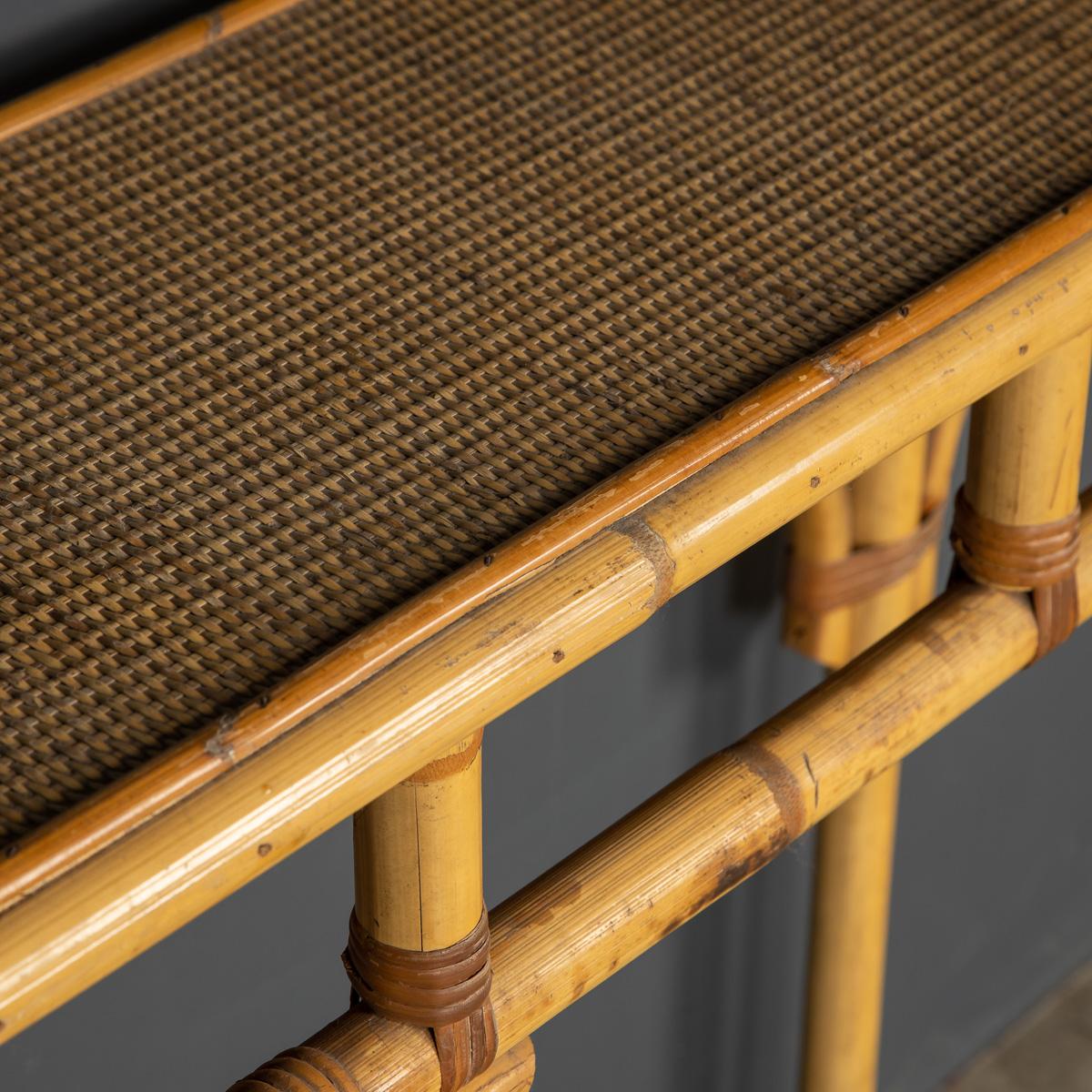 20th Century French Bamboo Rattan Console, c.1970 at 1stDibs