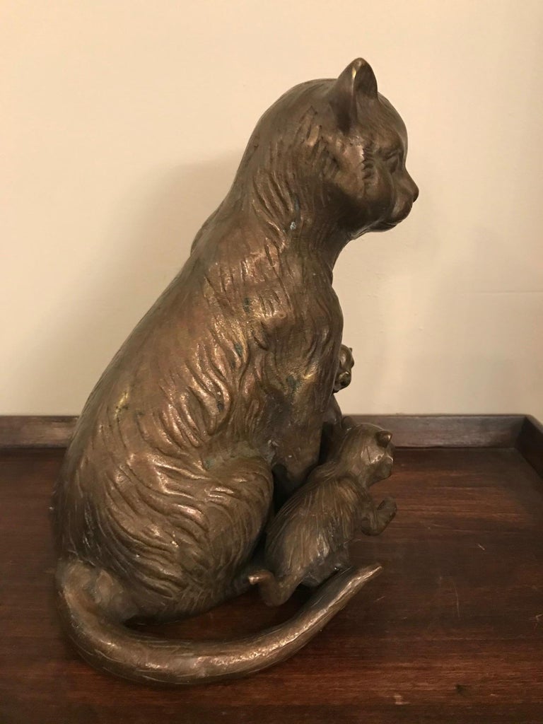 20th Century French Bronze Cats Sculpture at 1stDibs