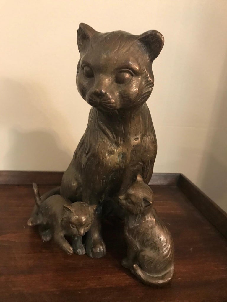 20th Century French Bronze Cats Sculpture at 1stDibs