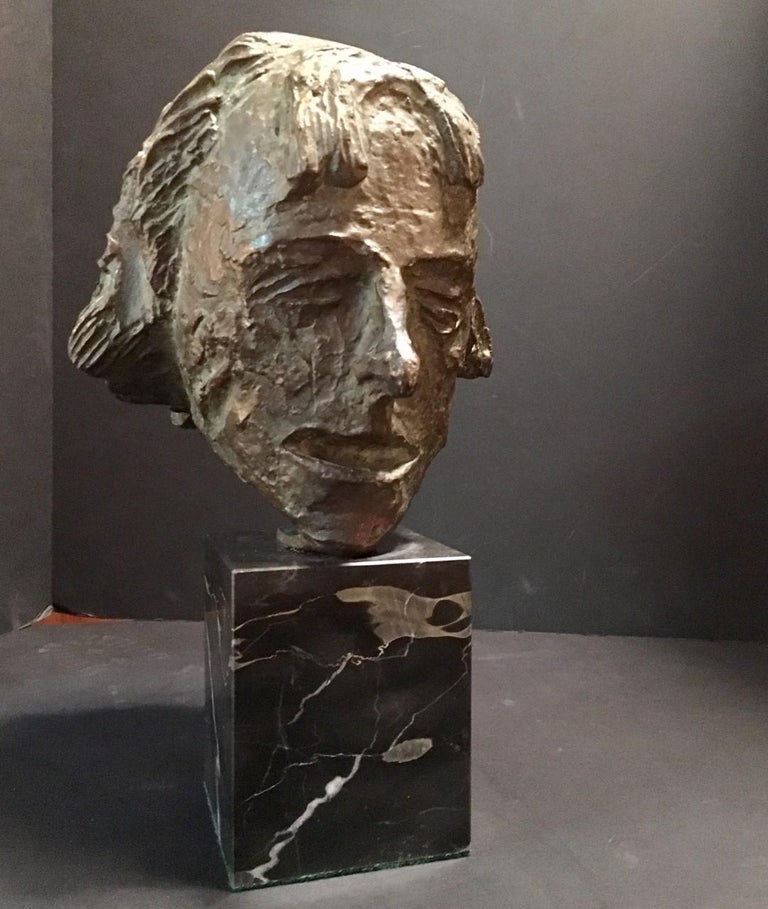 20th Century French Bronze Portrait Bust, Monogram H.D, Provenance at ...