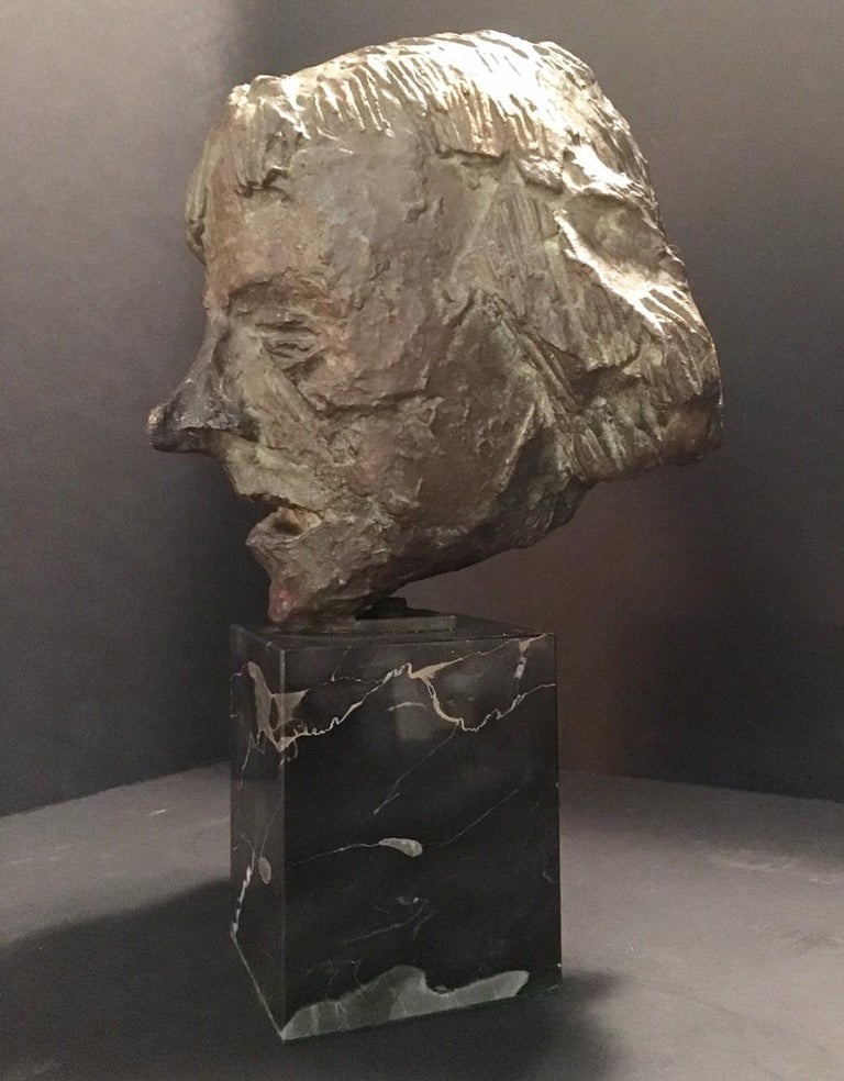 20th Century French Bronze Portrait Bust, Monogram H.D, Provenance at ...