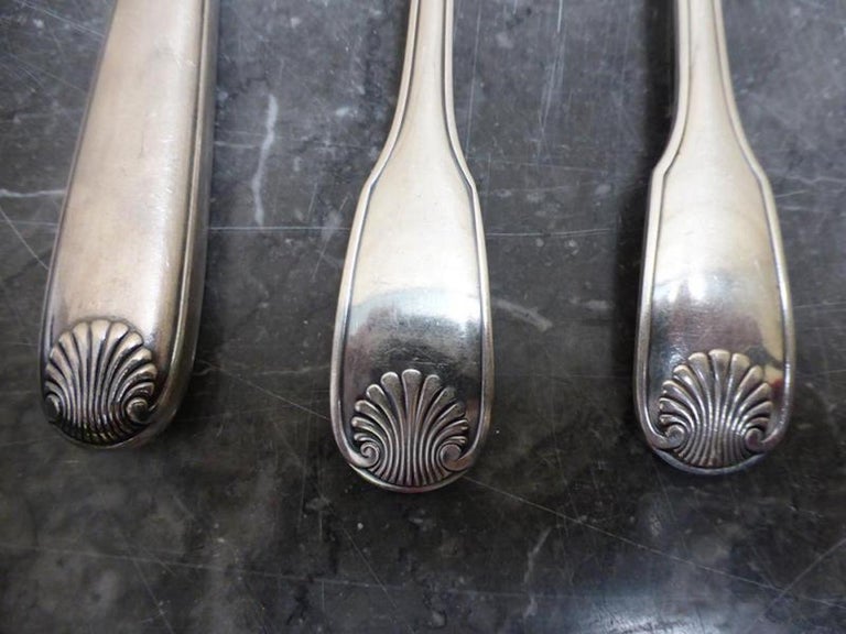 20th Century French Christofle Silver Plated Flatware Set at 1stDibs