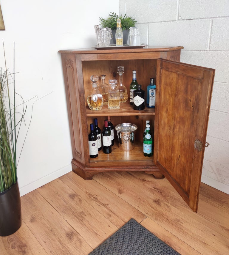 20th Century French Directoire Carved Columns Corner Cabinet For Sale ...