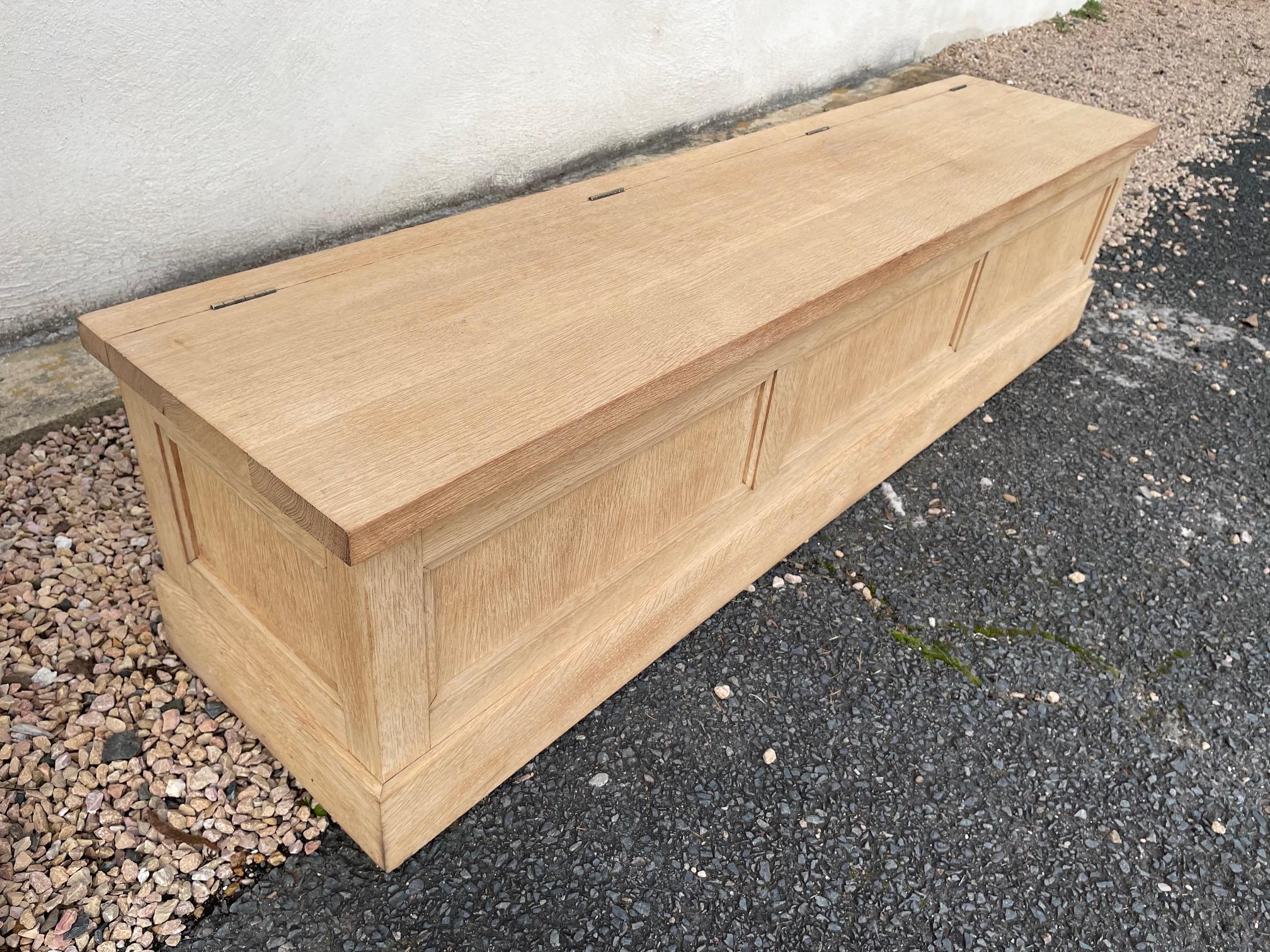 20th Century French Fir Sandblasted Bench Safe, 1930s For Sale at 1stDibs