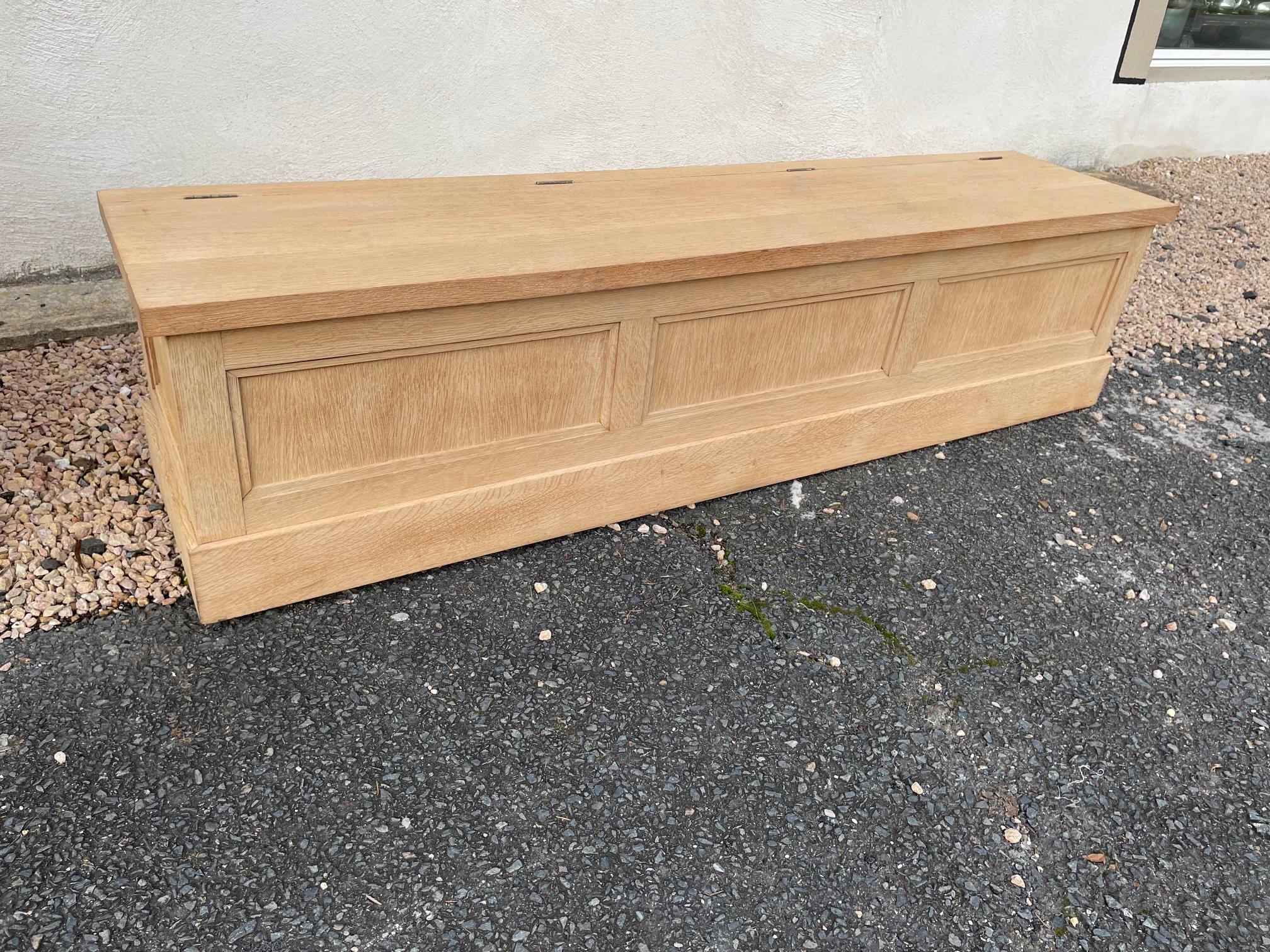 20th Century French Fir Sandblasted Bench Safe, 1930s For Sale at 1stDibs